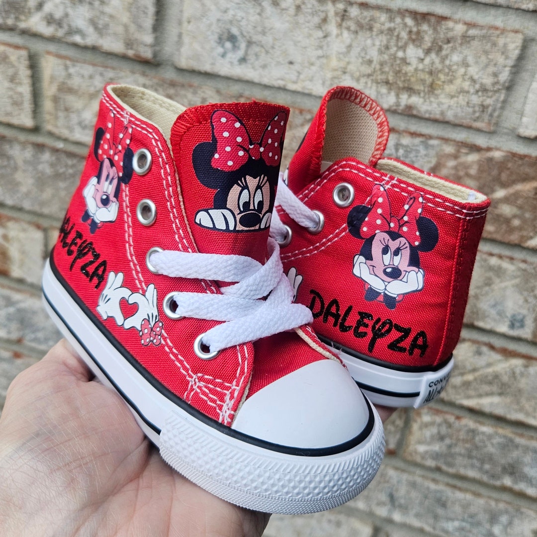 Custom Toddler Minnie Mouse Converse, Personalized Minnie Mouse ...