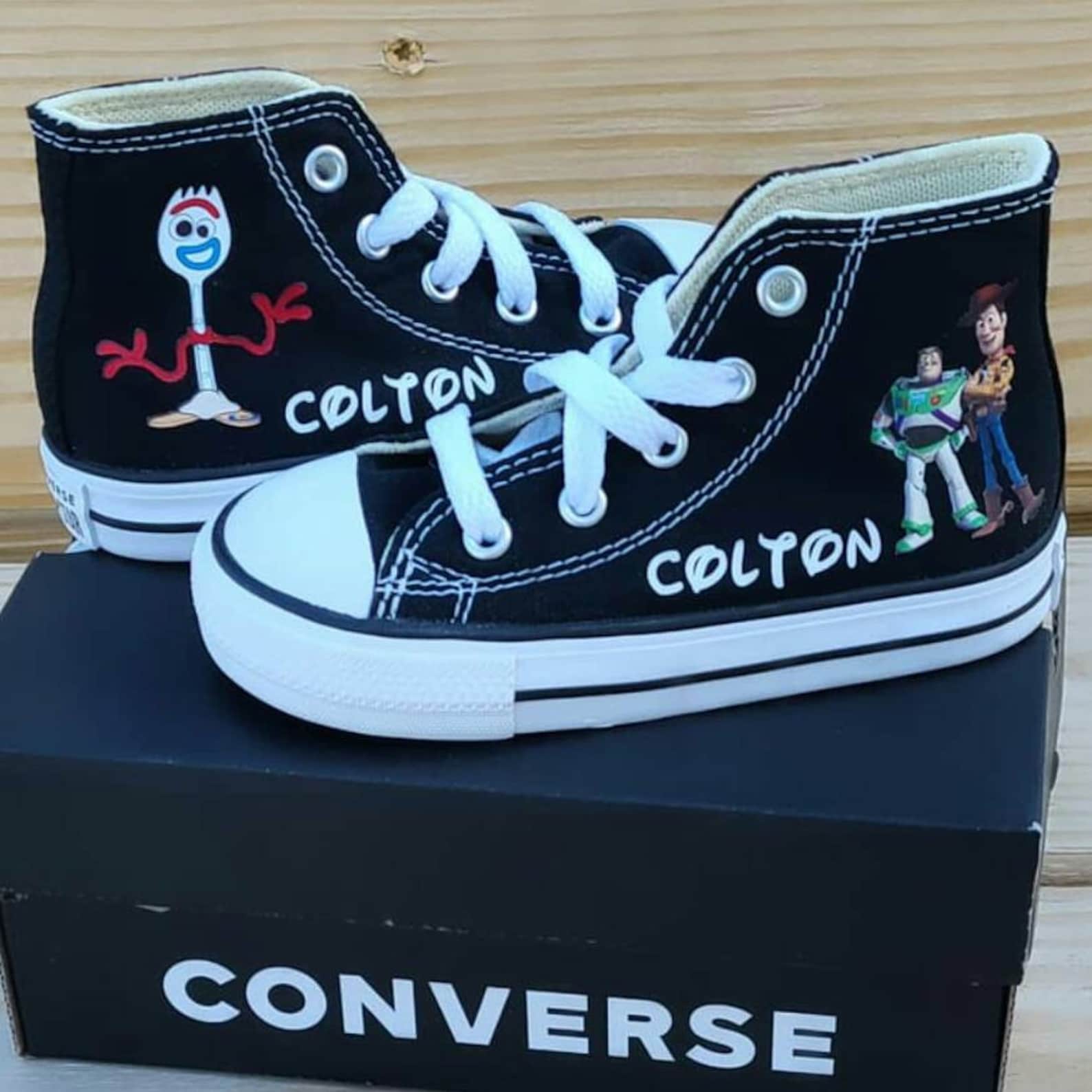 Toy Story Converse, Buzz Woody Forky, High Top Sneakers, Many Colors - Etsy