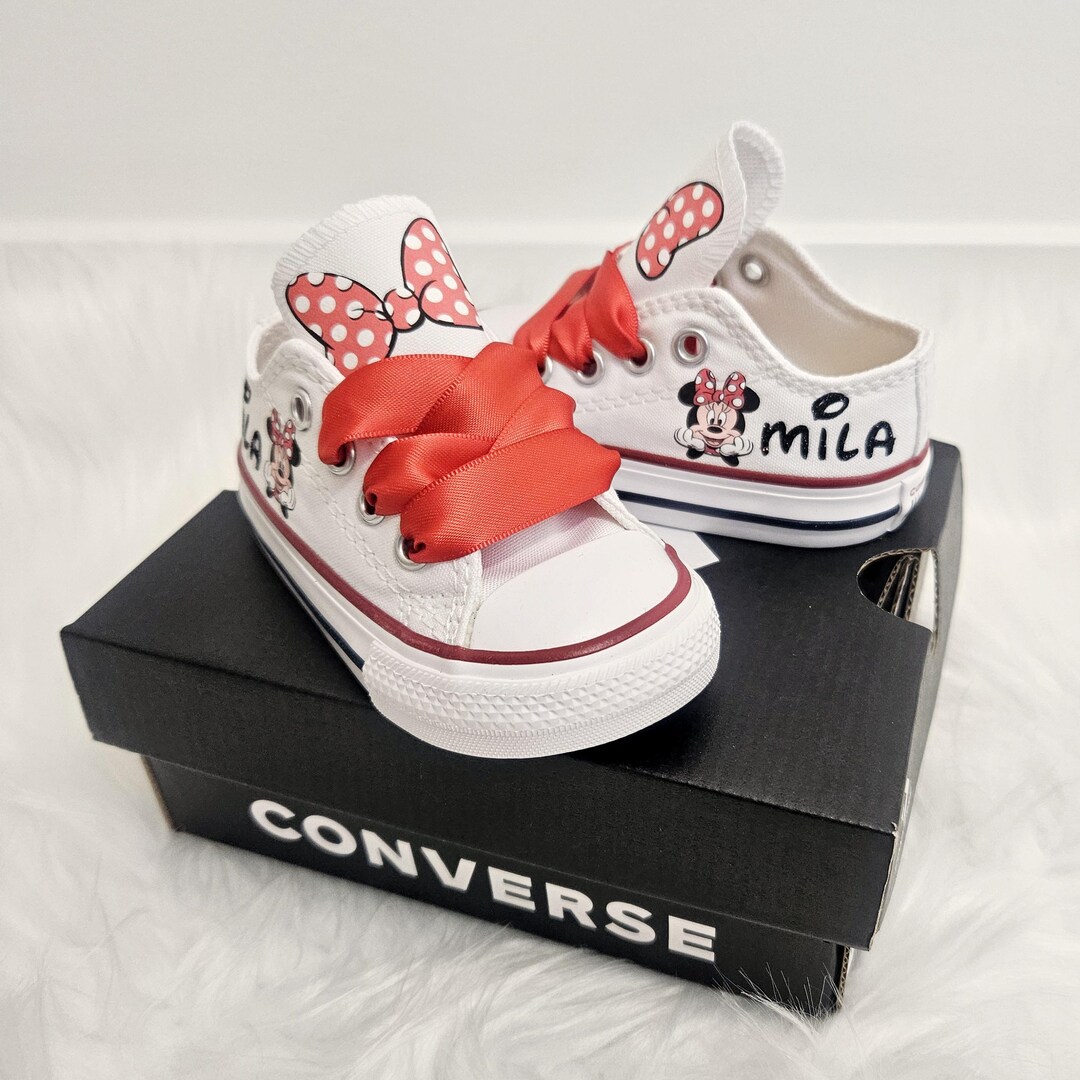 Custom Minnie Mouse Converse, Personalized Minnie Mouse Sneakers, White ...
