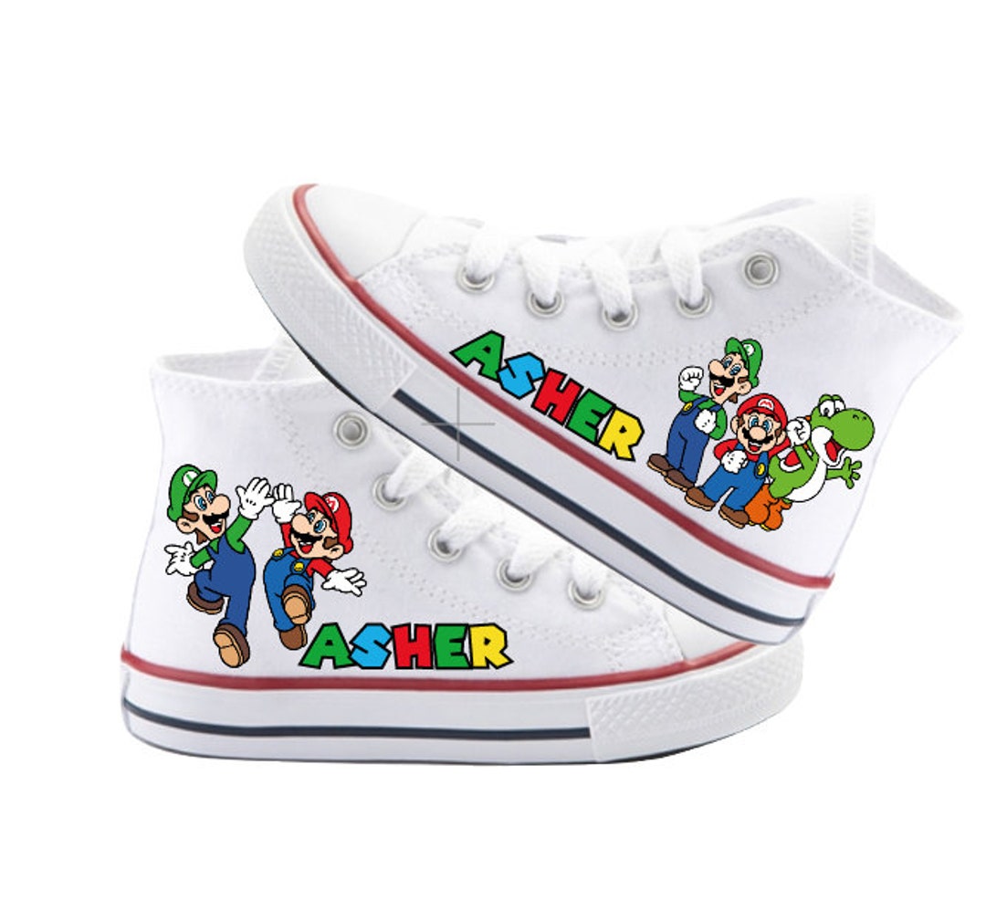 Super Mario Custom Converse Personalized Mario Sneakers Gift - Etsy
