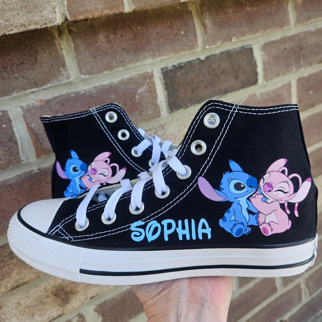 Stitch Angel Converse Personalized High Tops Sneakers for Girls - Etsy