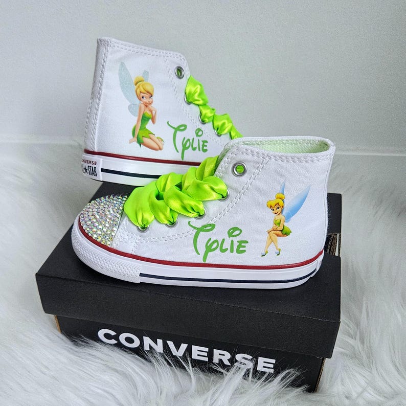 Tinkerbell Converse for Girls Custom Name Tinker Bell Sneakers ...