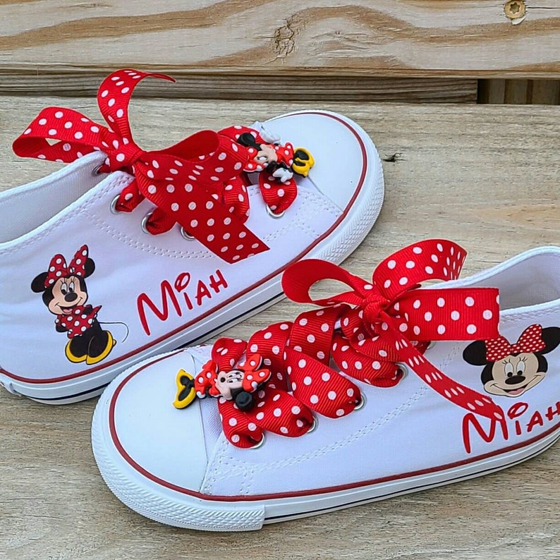 Personalized Minnie Mouse Converse White High Top Sneakers - Etsy
