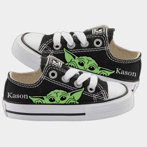 Yoda Converse, Personalized Sneakers, Many Colors and Sizes, Peeking ...