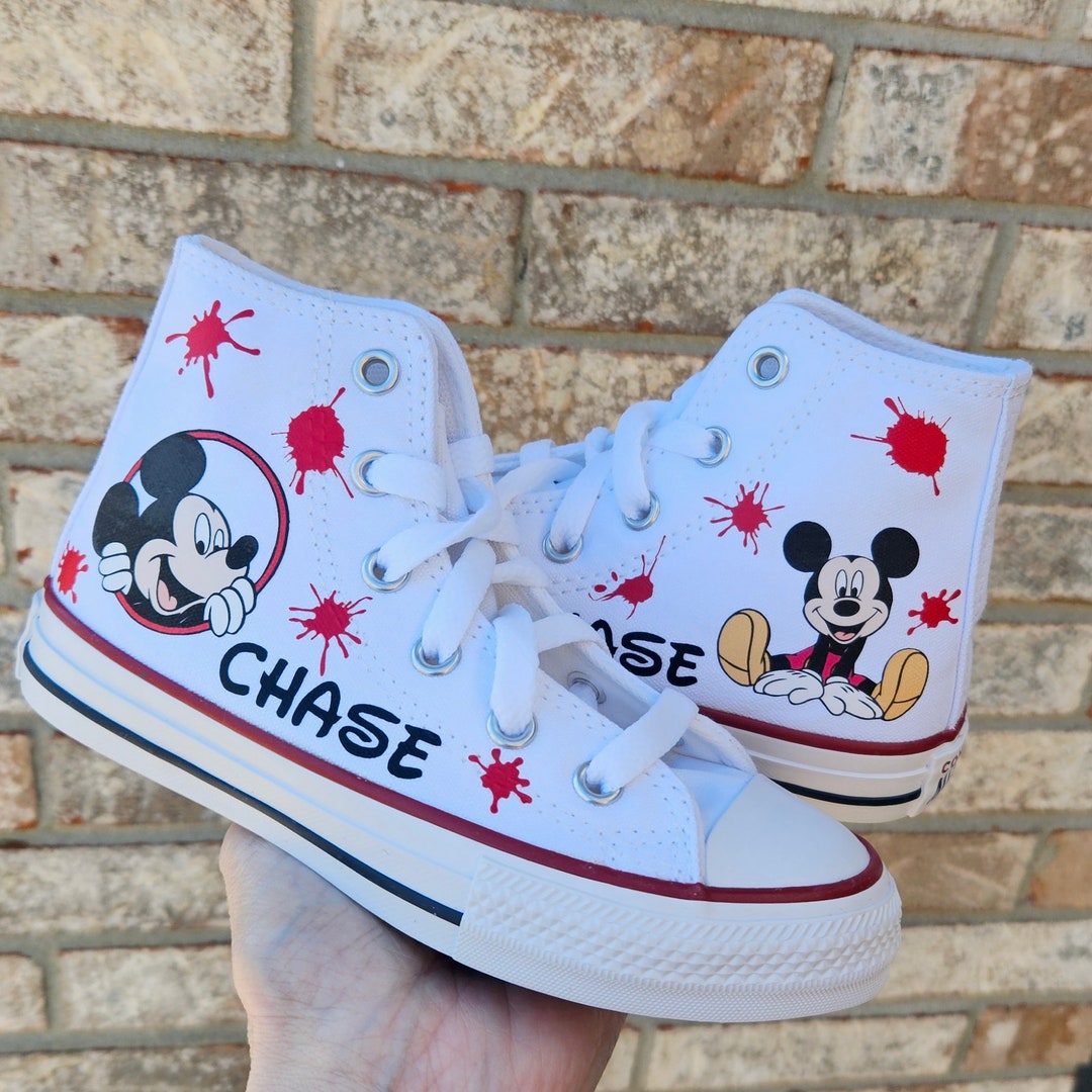 Custom Mickey Mouse Sneakers, Personalized Mickey Converse, Mickey ...