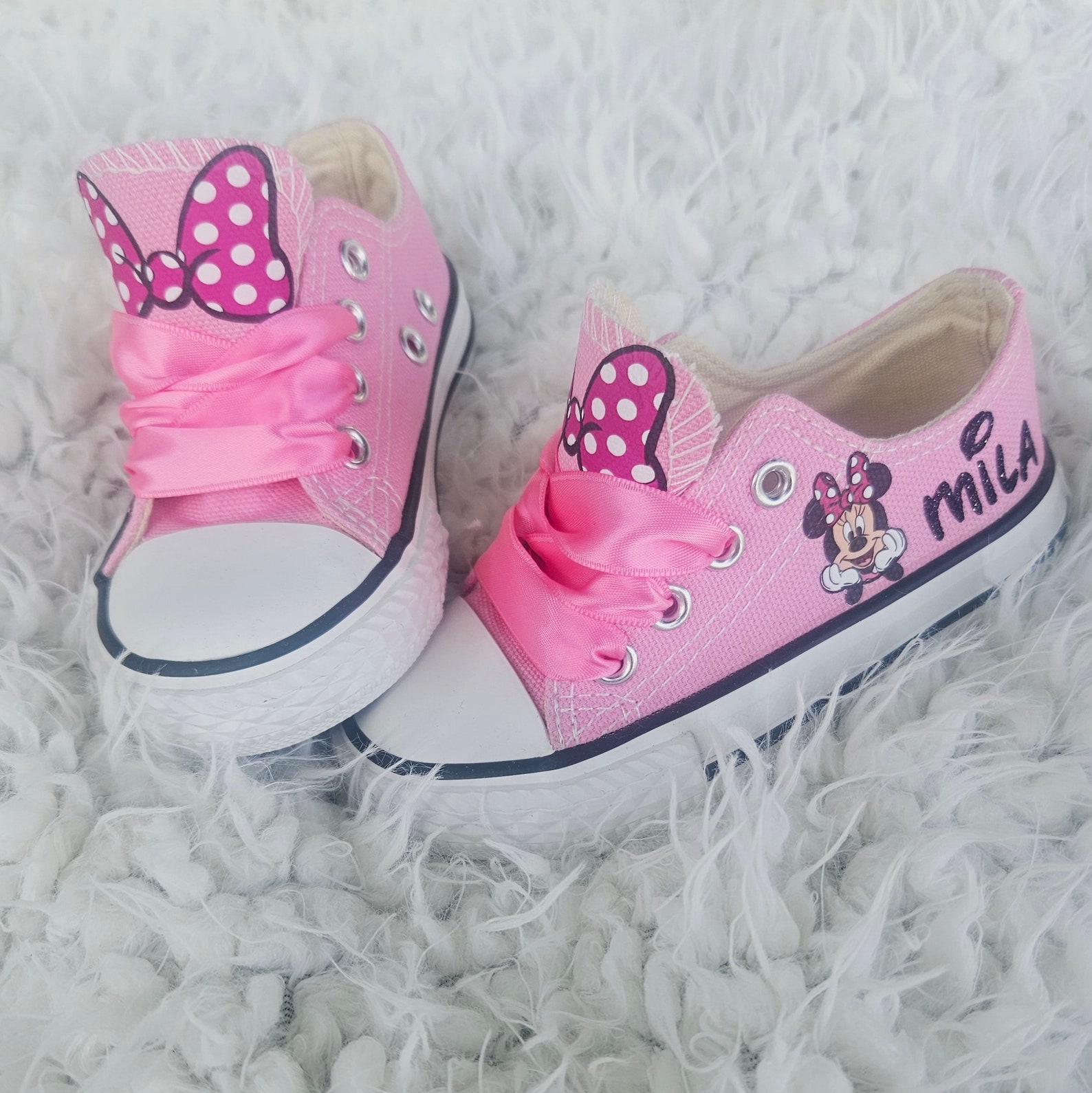 Custom Minnie Mouse Converse, Personalized Minnie Mouse Sneakers, Pink ...