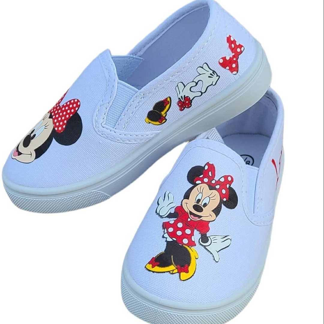 Custom Mickey or Minnie Slip on Sneakers, Minnie Mouse Shoes, Mickey ...