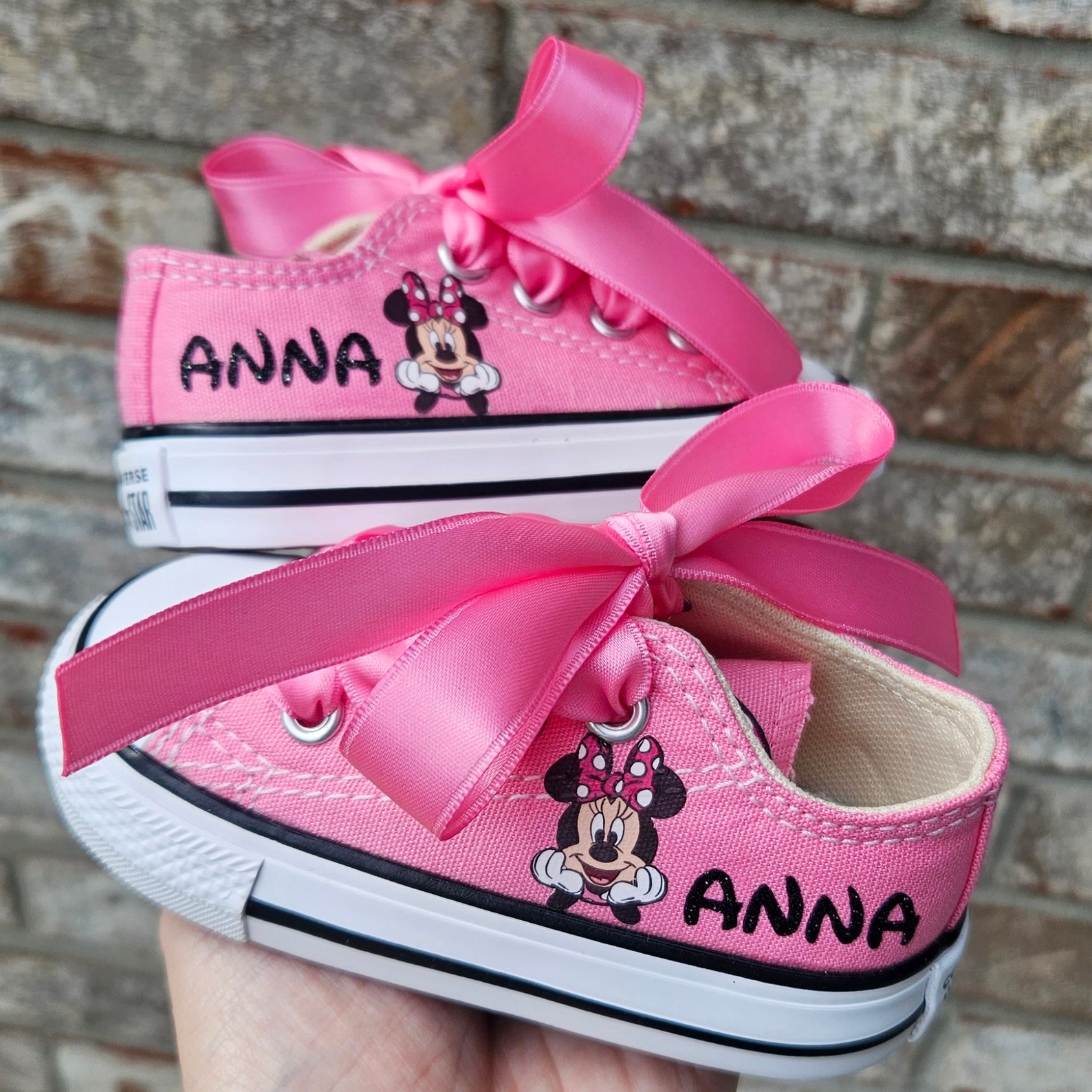 Custom Minnie Mouse Converse, Personalized Minnie Mouse Sneakers, Pink ...