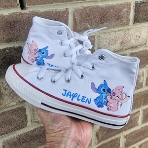 Stitch Angel Converse Personalized High Tops Sneakers for Girls - Etsy