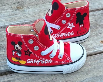 Mickey Mouse Red Shoes - Etsy