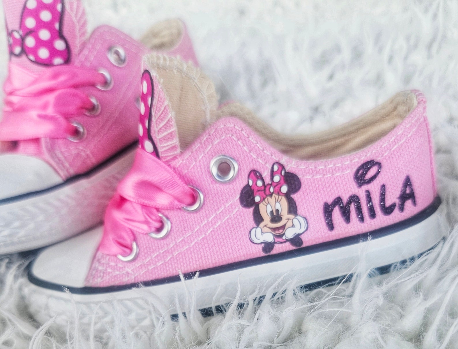 Custom Minnie Mouse Converse, Personalized Minnie Mouse Sneakers, Pink ...