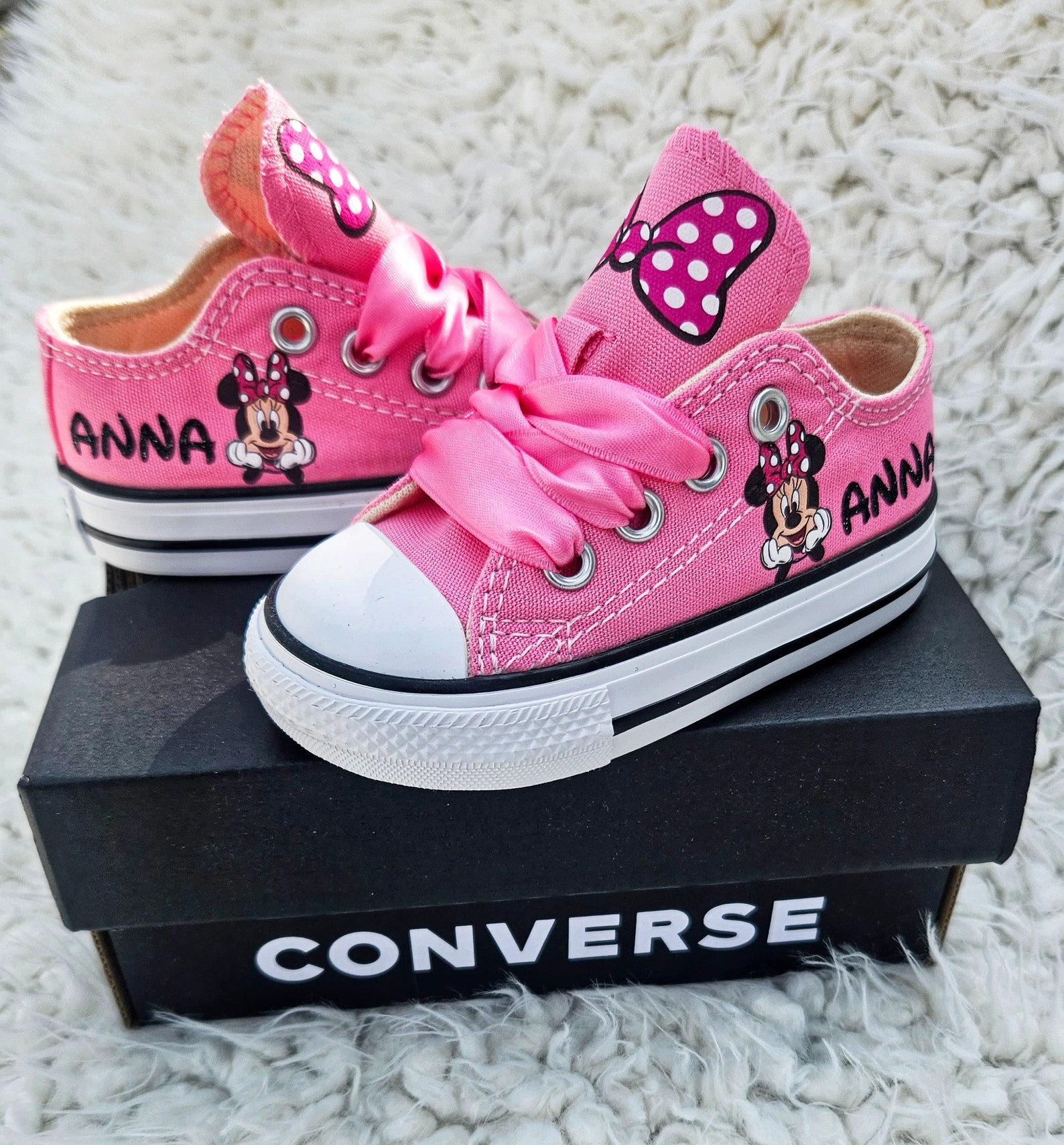 Custom Minnie Mouse Converse, Personalized Minnie Mouse Sneakers, Pink ...