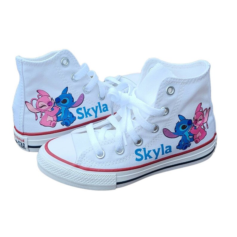 Stitch Angel Converse Personalized High Tops Sneakers - Etsy