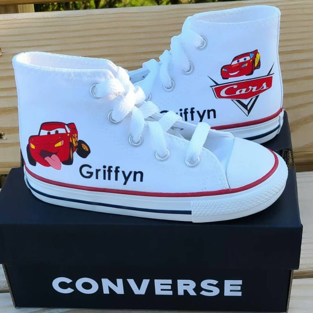 Cars Converse, Personalized High Top Sneakers, Many Sizes and Colors ...