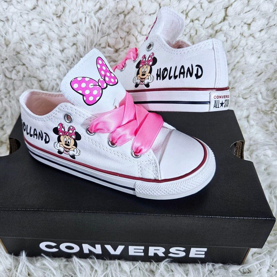 Custom Minnie Mouse Converse, Personalized Minnie Mouse Sneakers, White ...