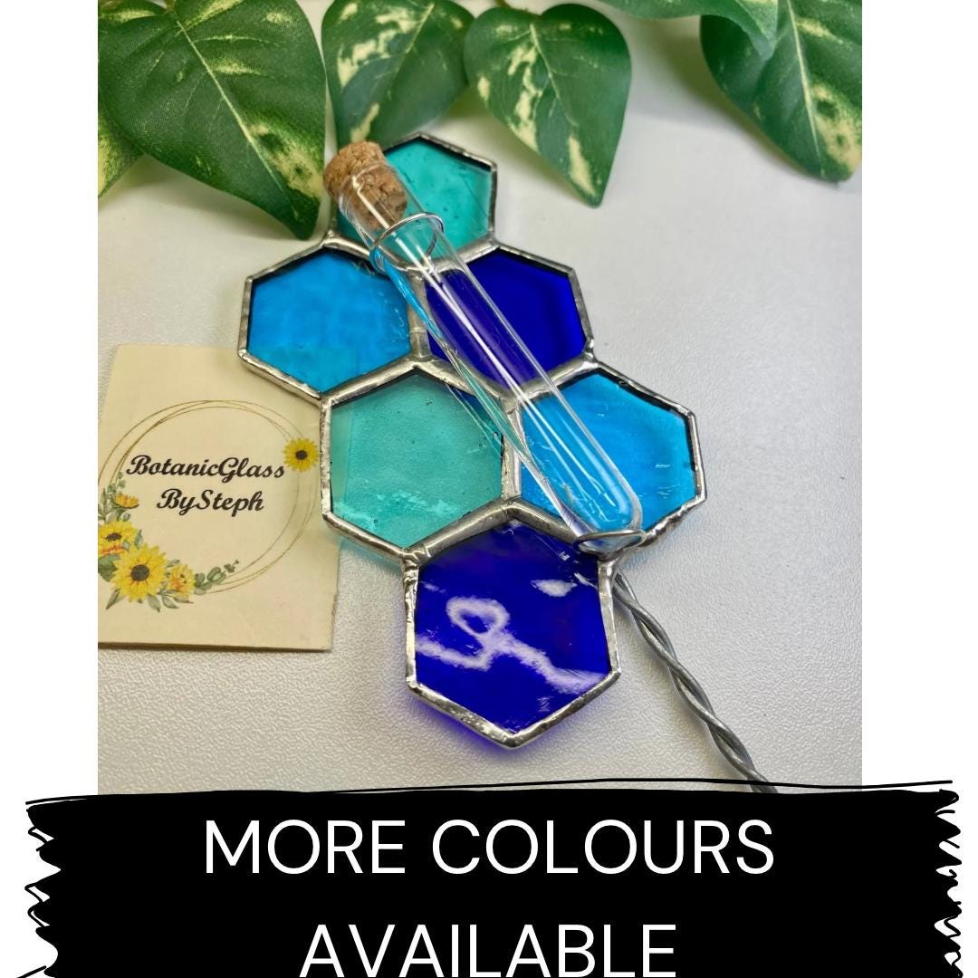 Propagation Station Stained Glass Honeycomb Stake Plant Gift - Etsy