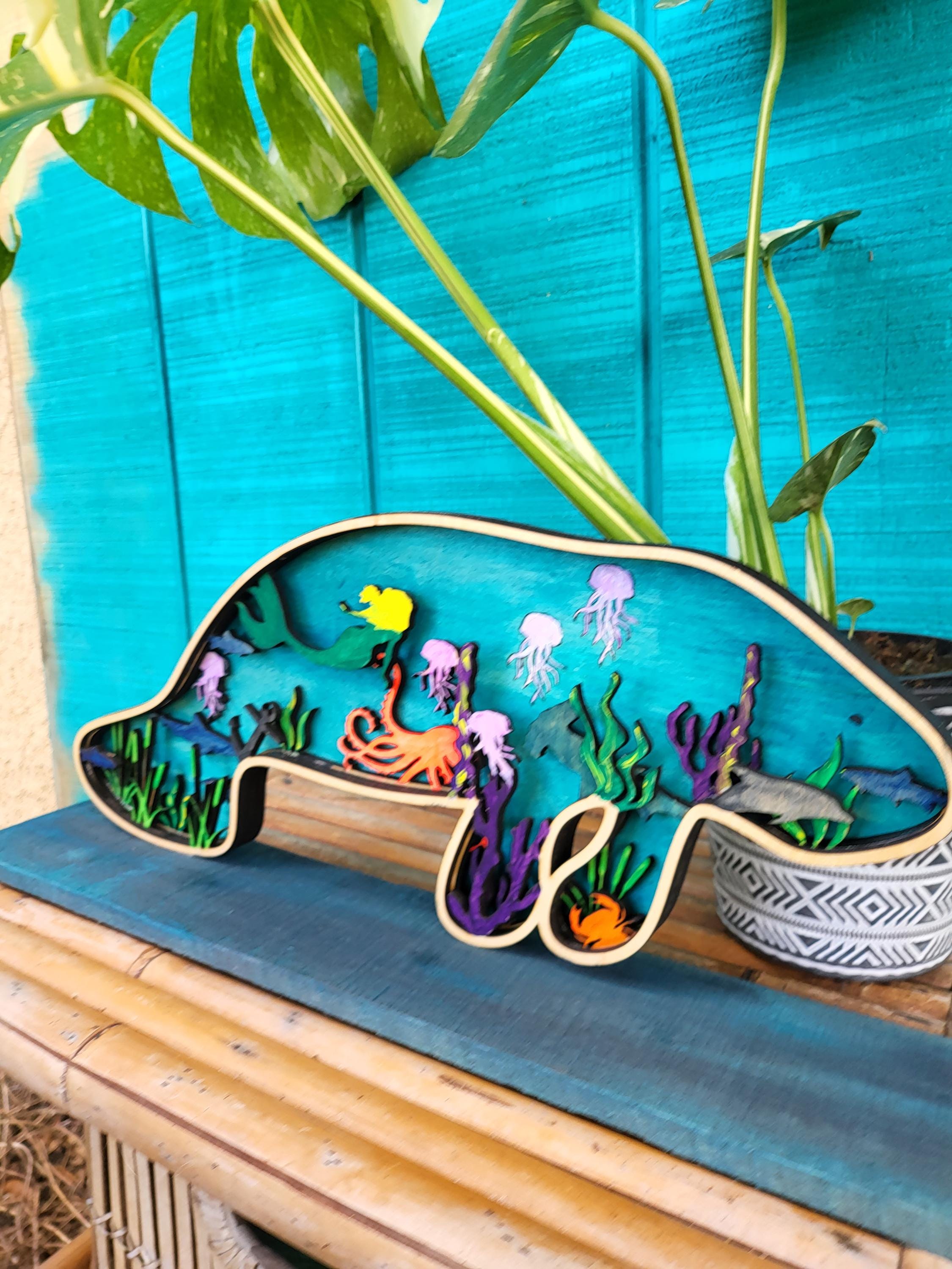 Wooden Layered Manatee Table/shelf Decoration - Etsy