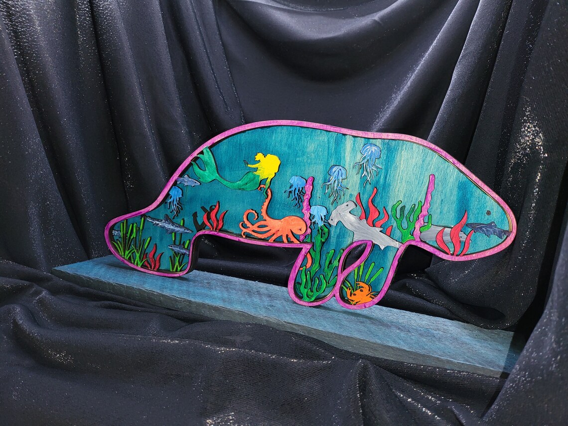 Wooden Layered Manatee Table/shelf Decoration - Etsy