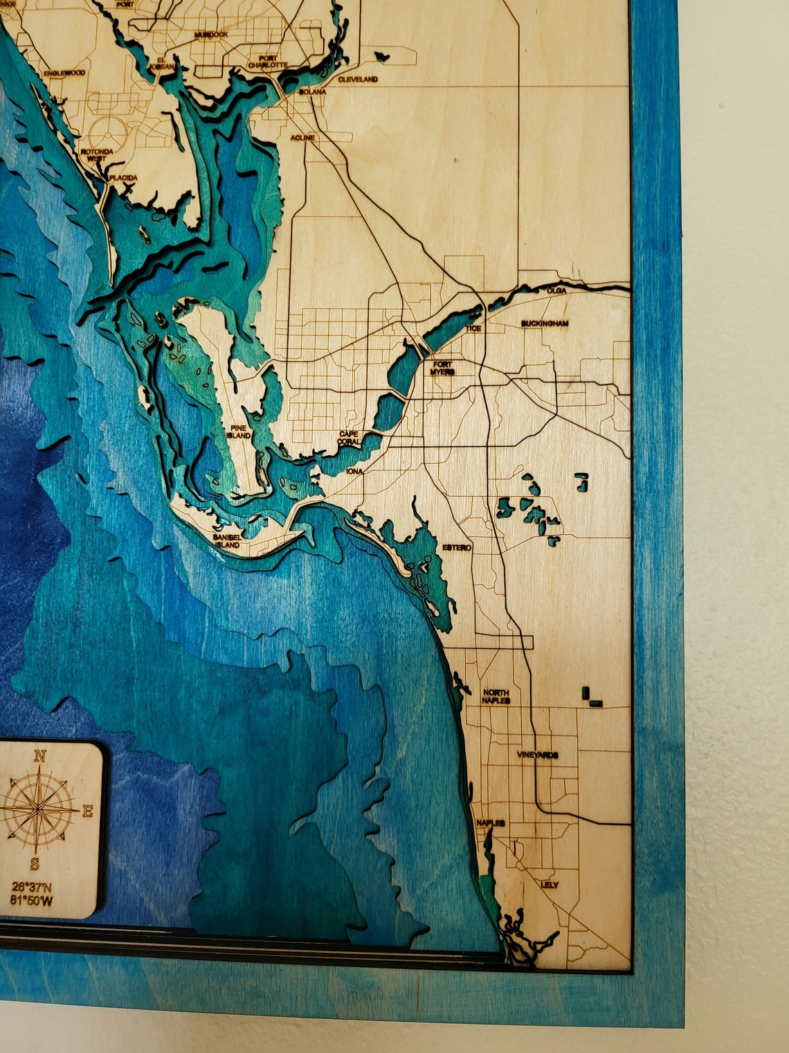 Charlotte Harbor Nautical Map Wall Decor - Etsy