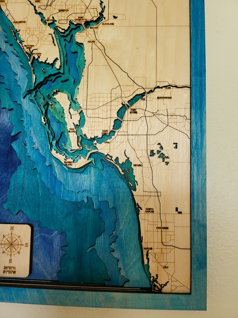 Charlotte Harbor Nautical Map Wall Decor - Etsy
