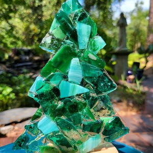 Christmas Tree Lighted Glass Decoration. - Etsy