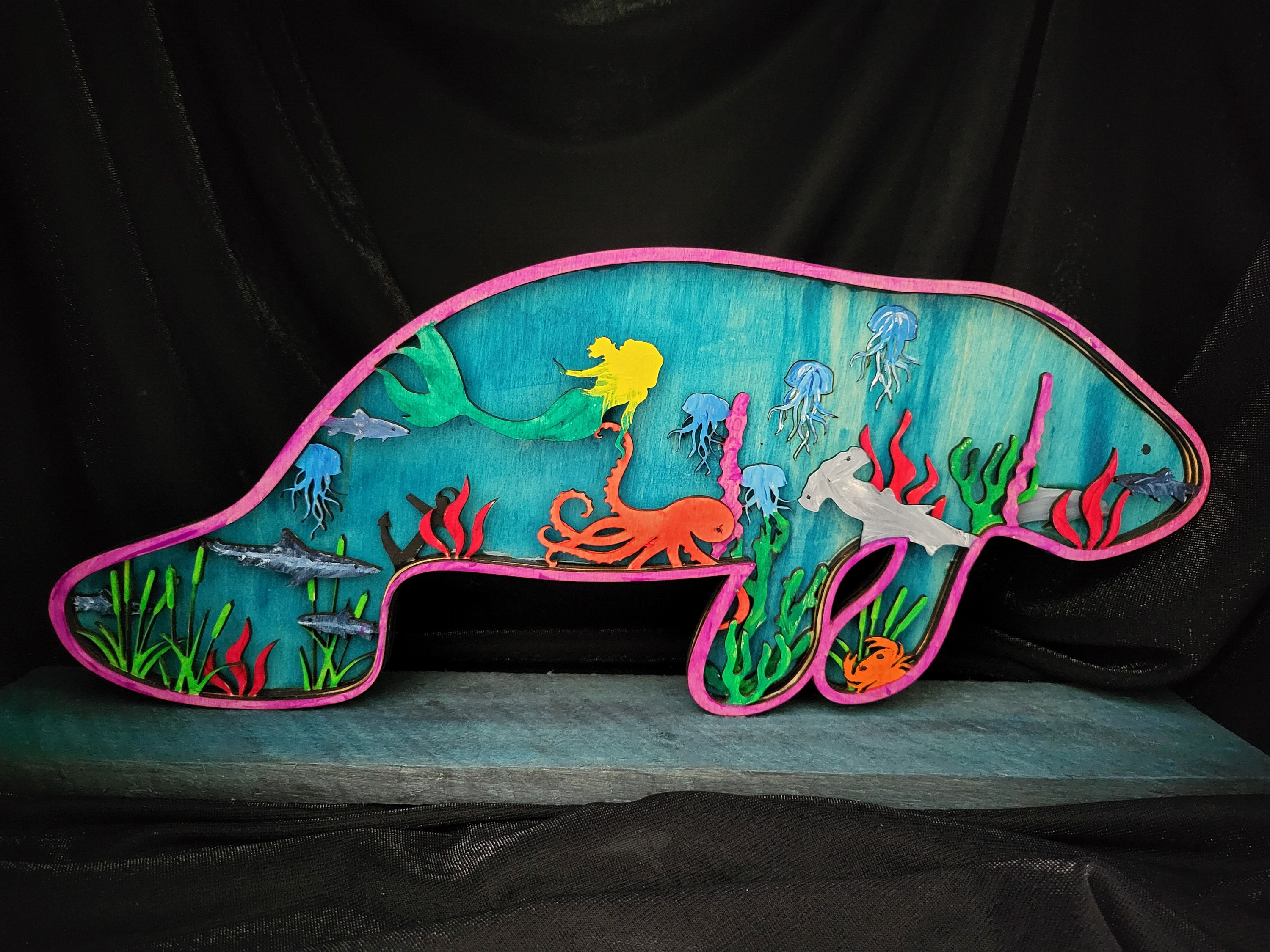 Wooden Layered Manatee Table/shelf Decoration - Etsy