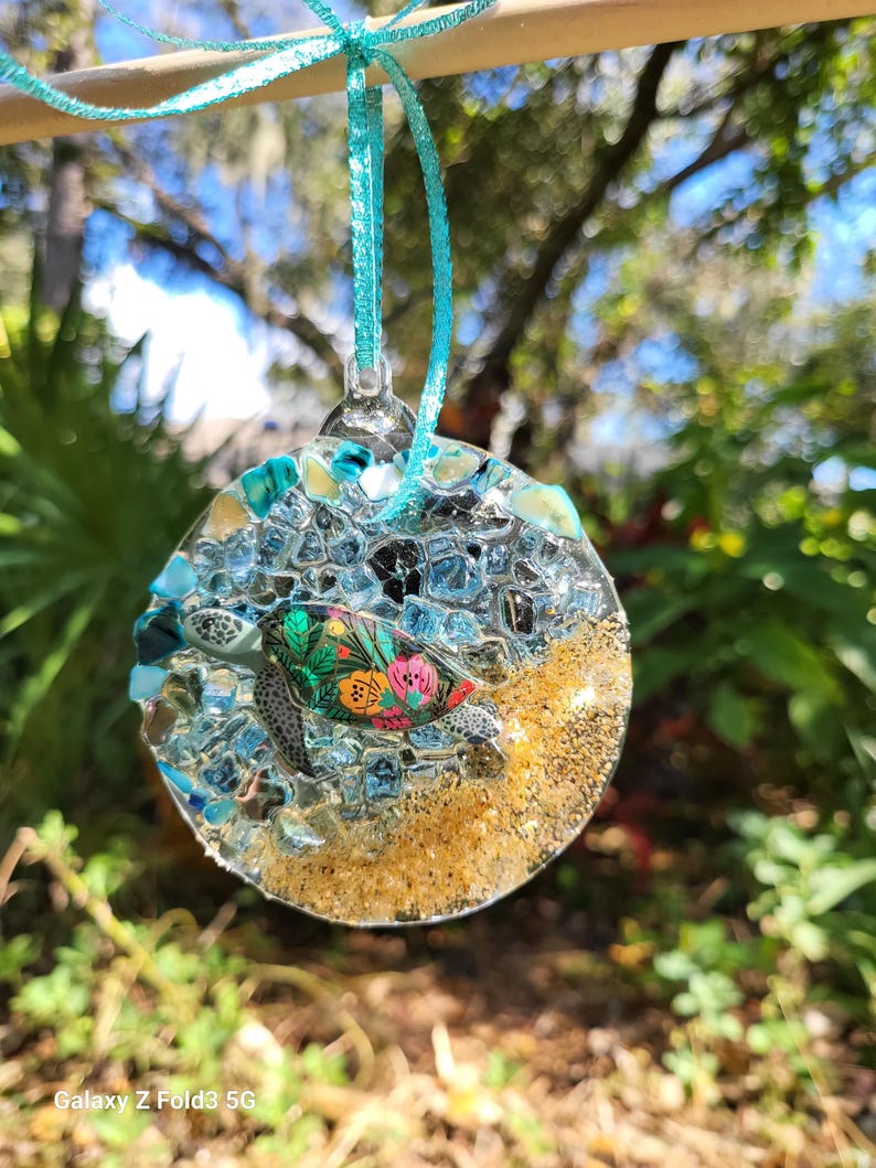 Hanging Sea Turtle Ornament, Christmas Tree or Suncatcher - Etsy