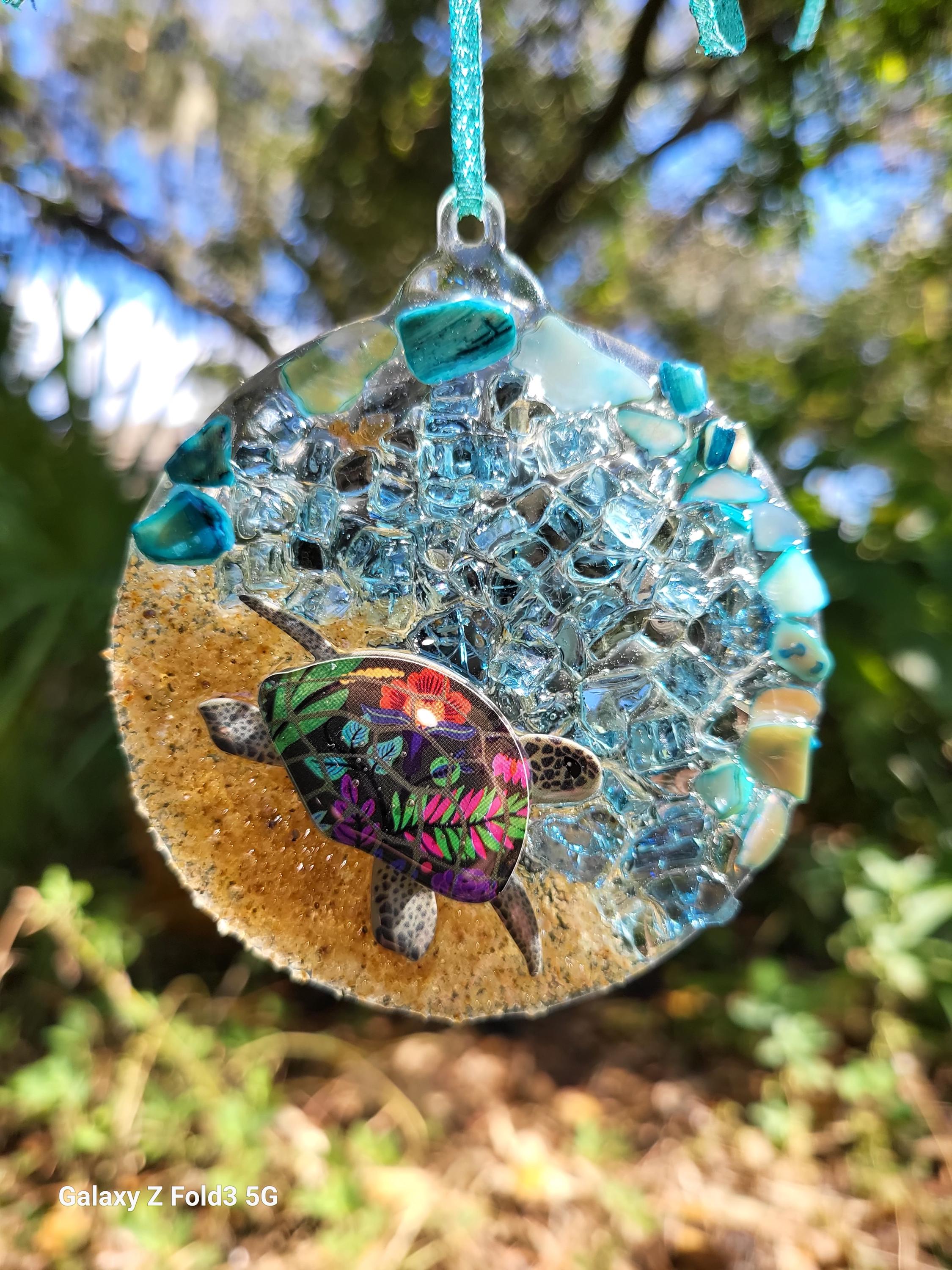 Hanging Sea Turtle Ornament, Christmas Tree or Suncatcher - Etsy