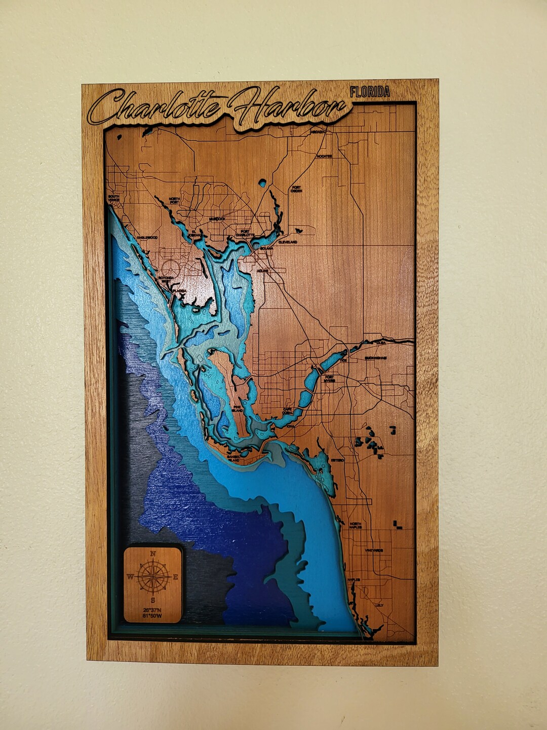 Charlotte Harbor Nautical Map Wall Decor - Etsy