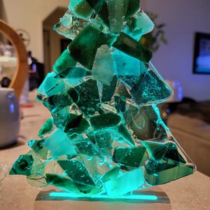Christmas Tree Lighted Glass Decoration. - Etsy