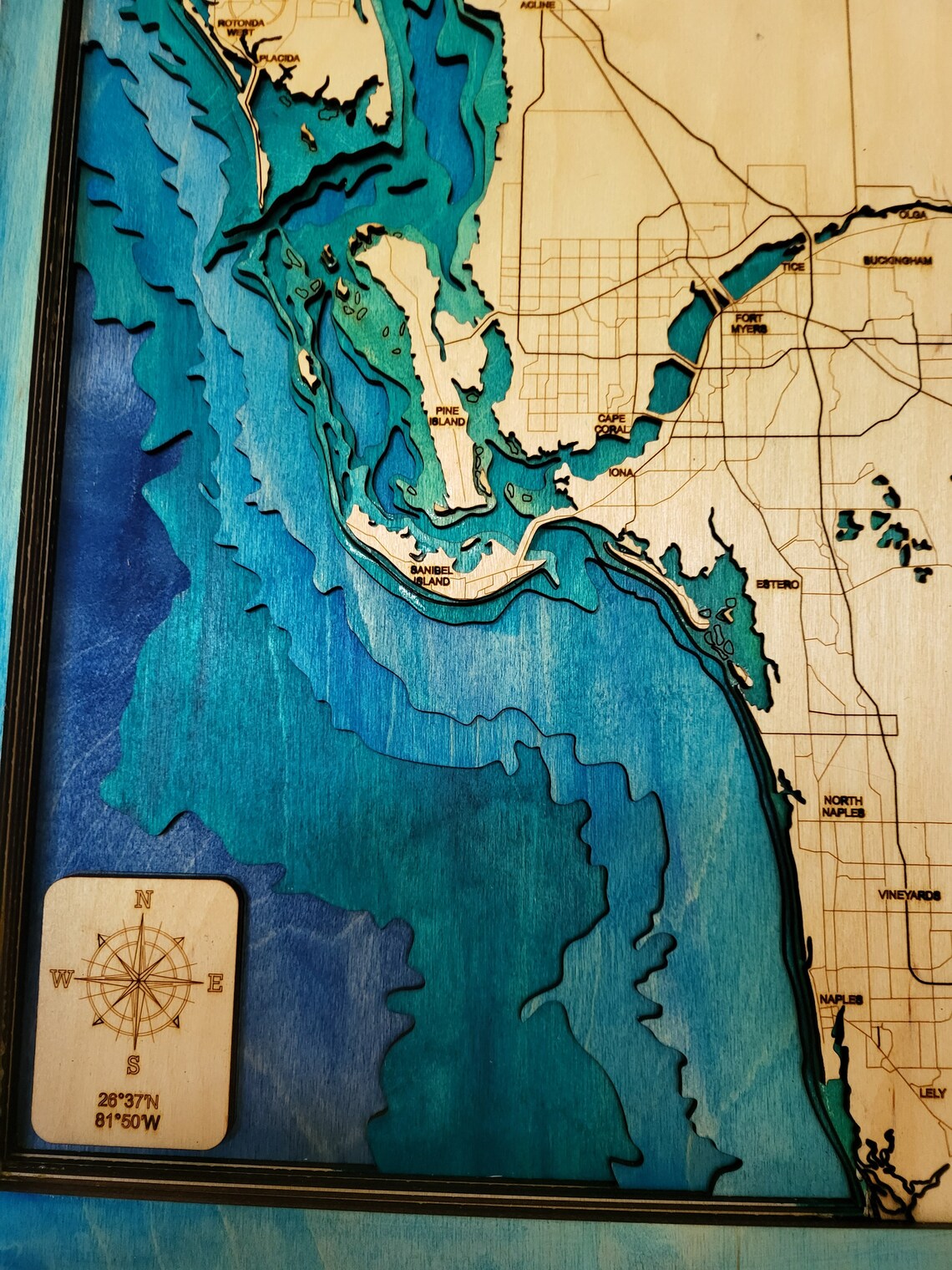 Charlotte Harbor Nautical Map Wall Decor - Etsy