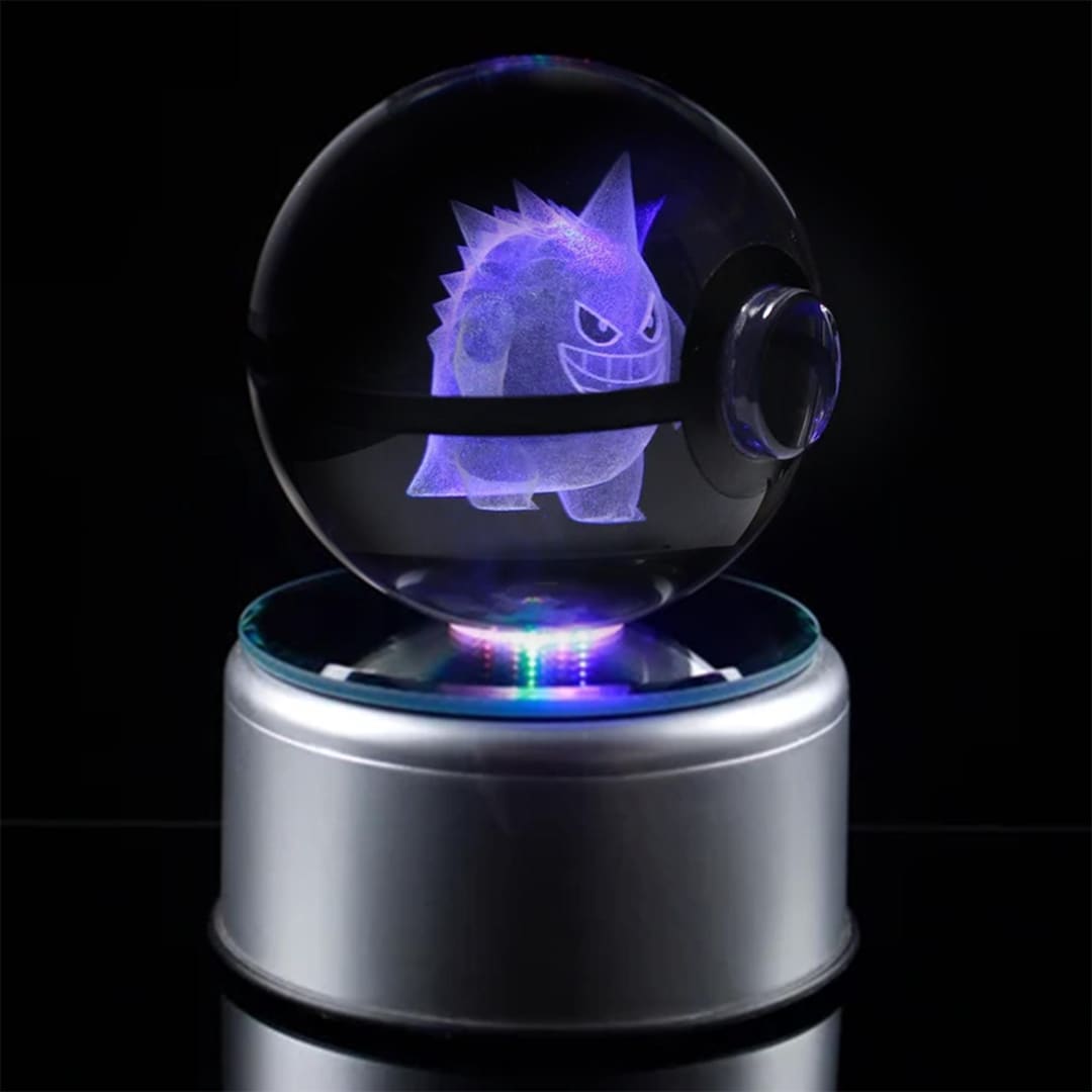Gengar Big Crystal Pokeball Laser Engraving - Etsy