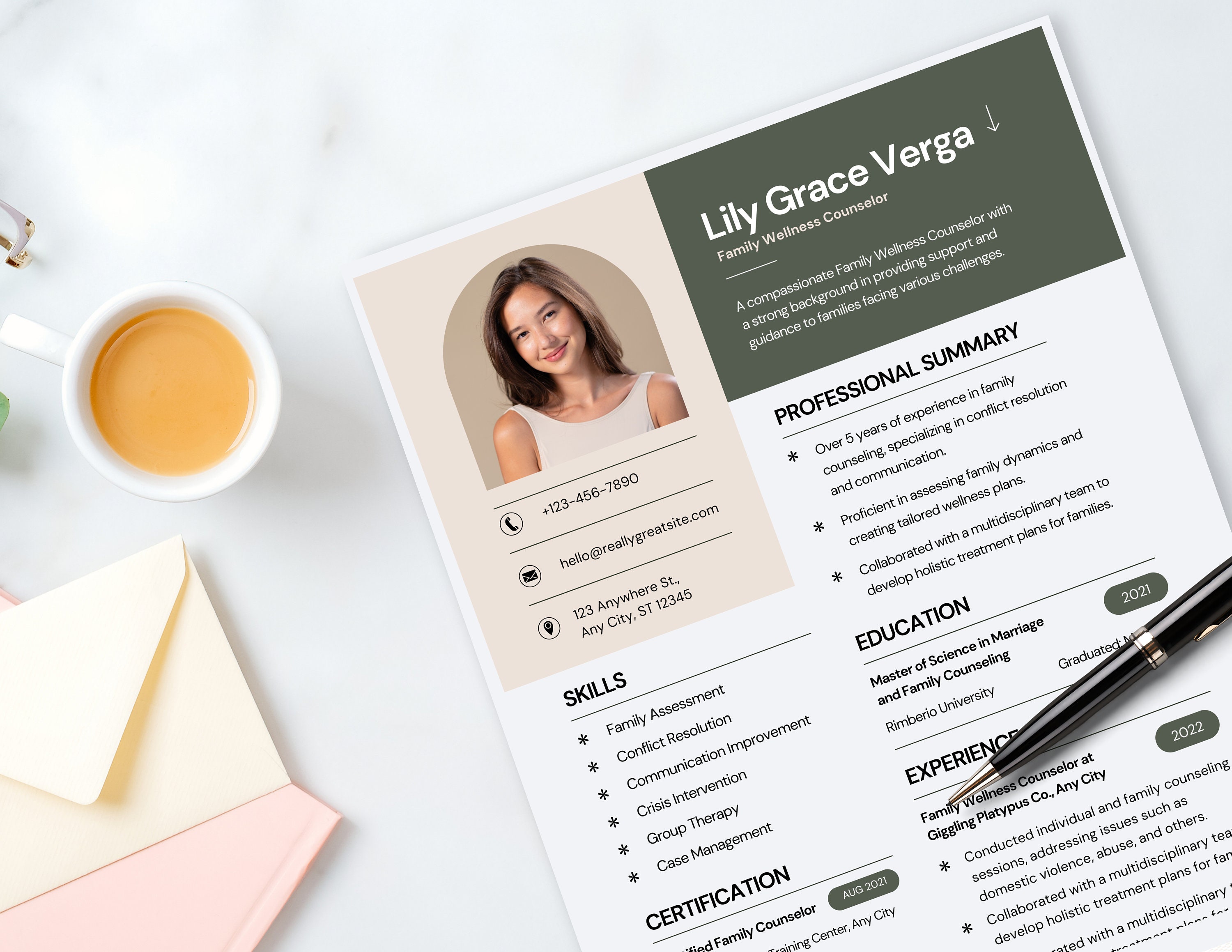 Resume Template, Professional Resume, Simple/minimal, Editable Template ...