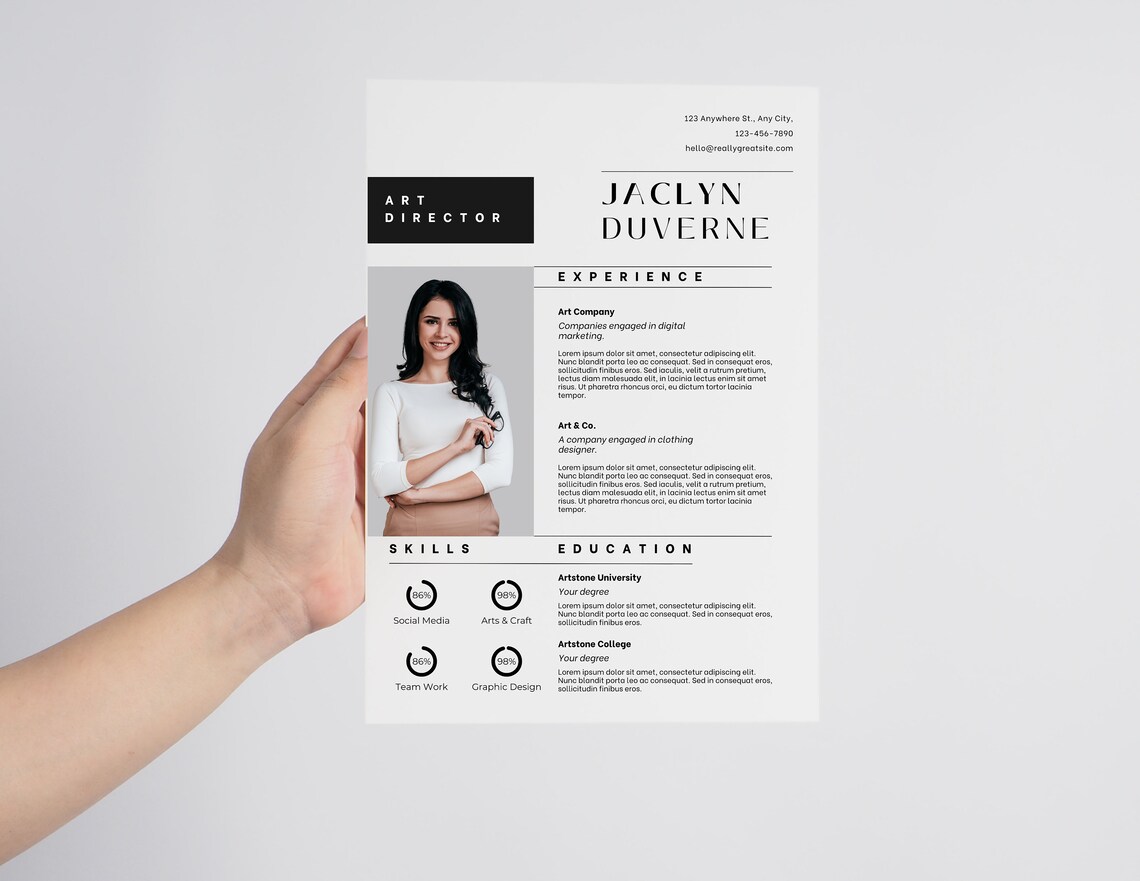 Resume Template, Professional Resume, Simple/minimal, Editable Template ...