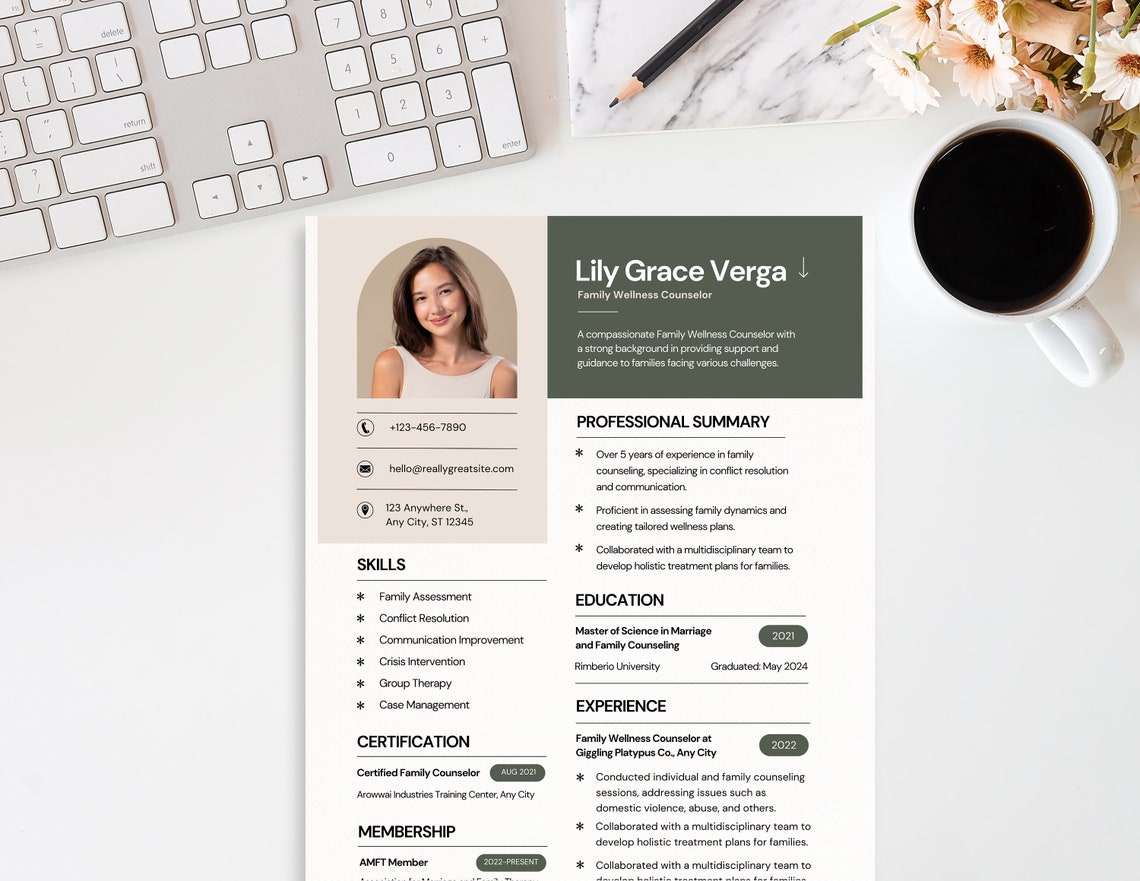 Resume Template, Professional Resume, Simple/minimal, Editable Template ...
