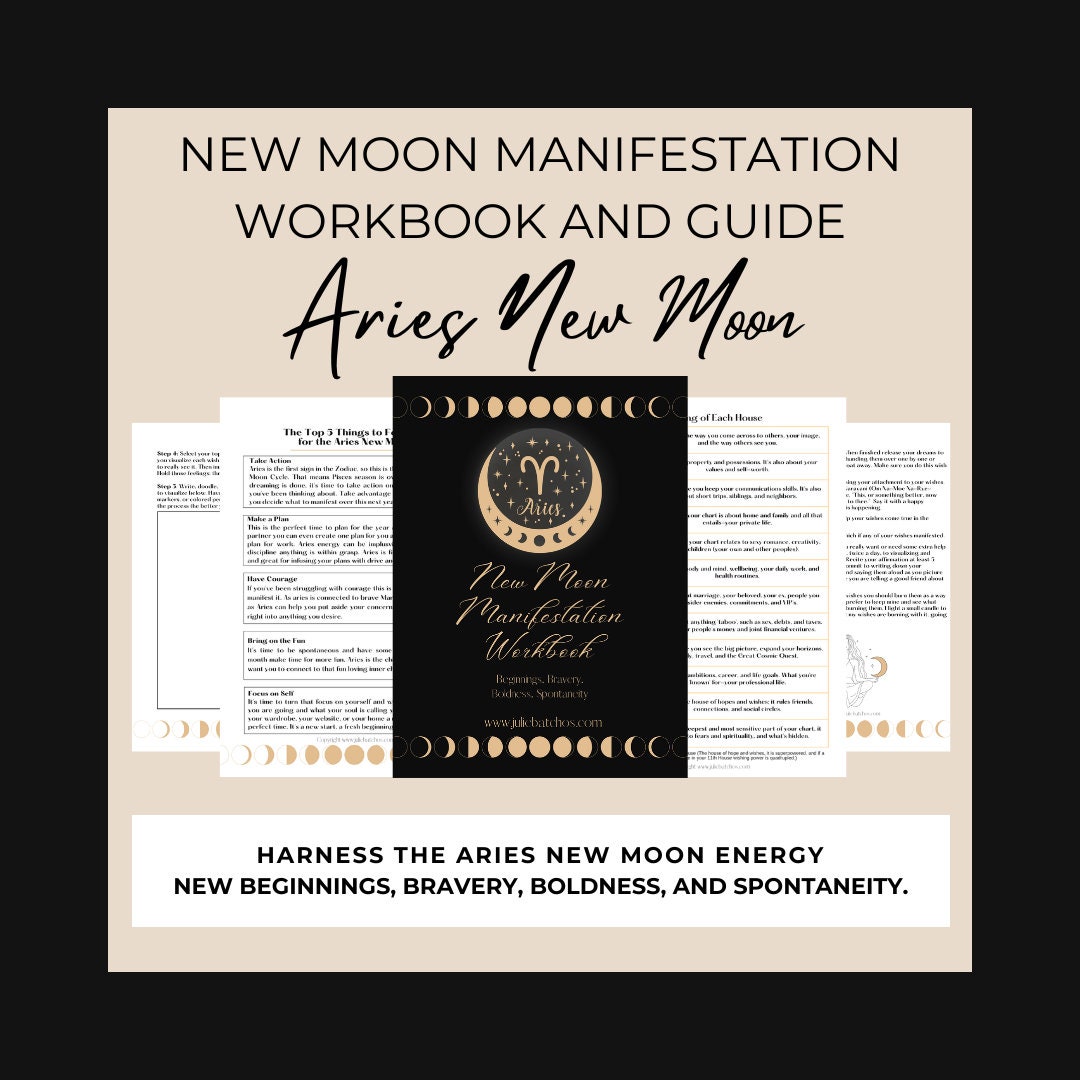 Aries Solar Eclipse New Moon Manifestation Workbook and Step-by-step ...