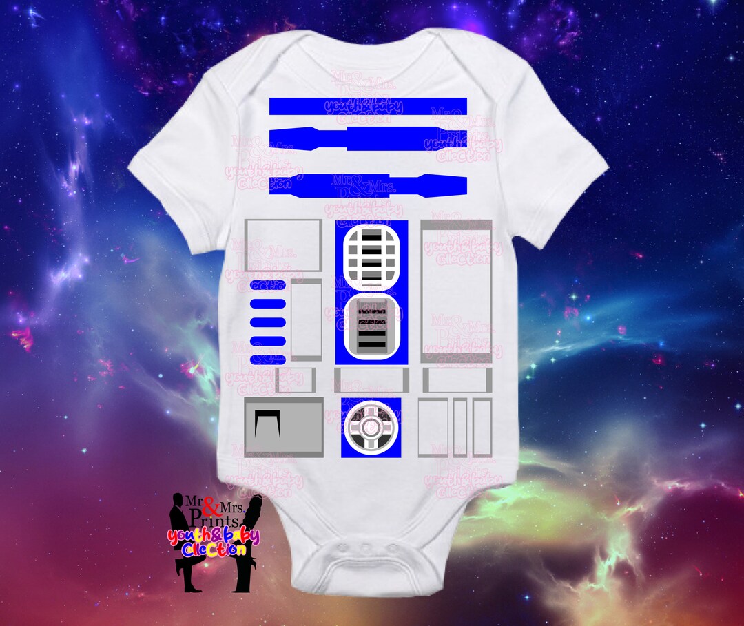 Star Wars Droids Star Wars R2D2 C3P0 Inspired Baby Bodysuits 100% ...