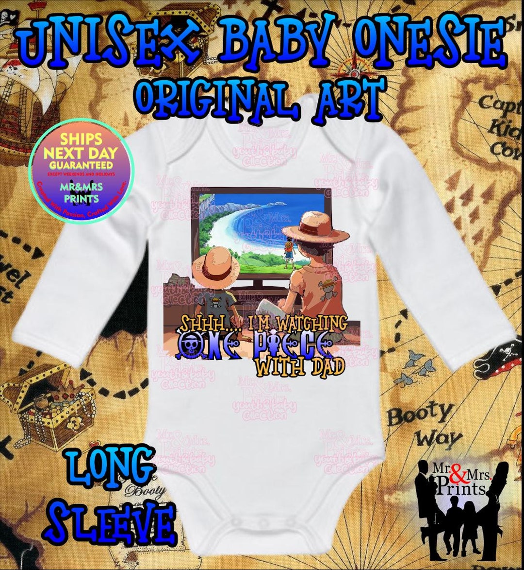 Anime Inspired Boy Baby Bodysuit & Bib Set: "one Piece" Design - Etsy