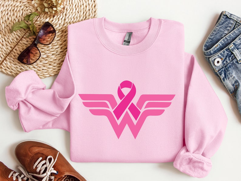Cancer Ribbon Wonder Women Sweatshirt, Cancer Awareness Hoodie, Cancer ...
