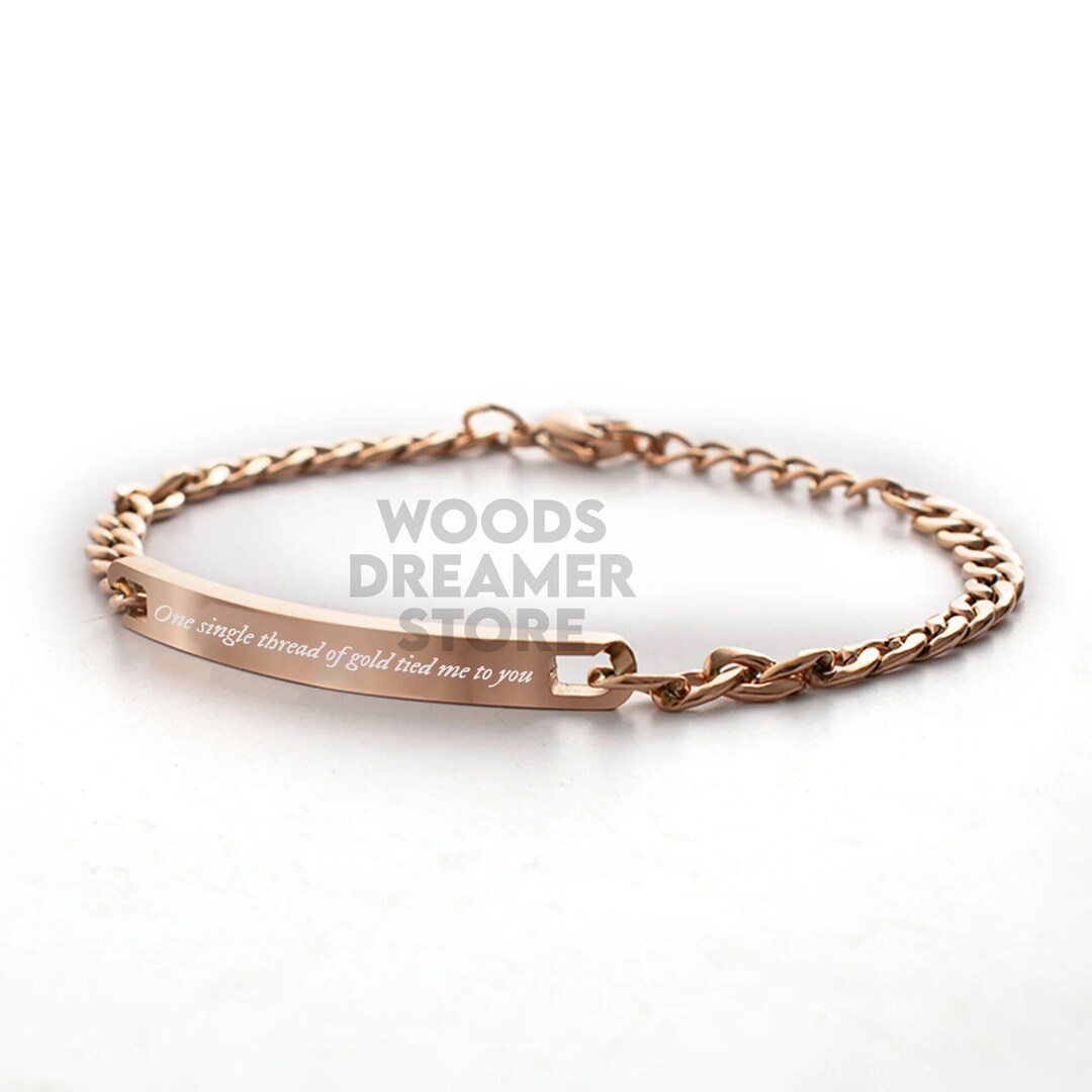 Invisible String Bracelet Tied Me to You Engraved Bracelet - Etsy