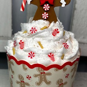Fake Gingerbread Man Cupcake | Fake Christmas Cupcake | Fake Candy Cane ...