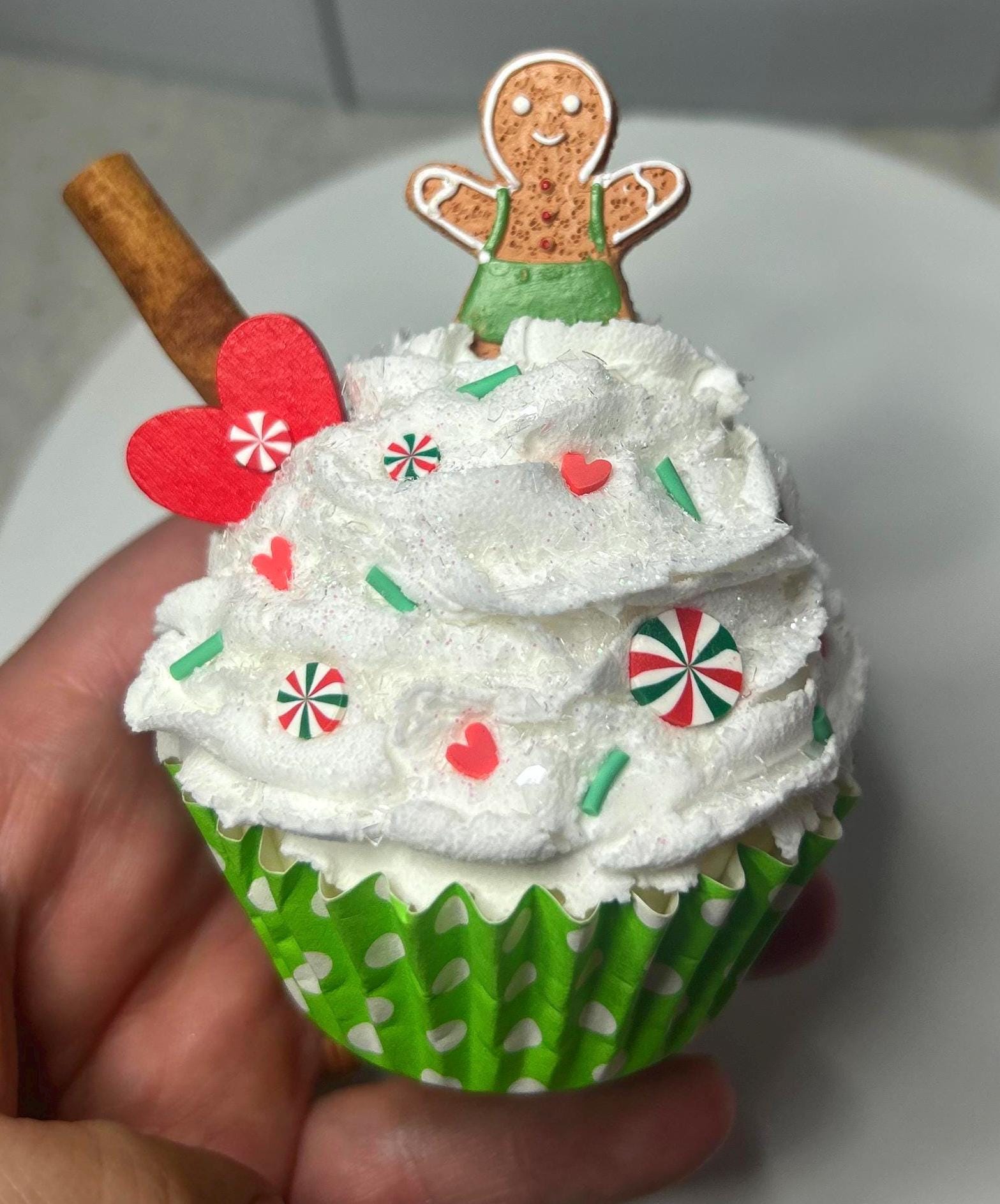 Fake Gingerbread Man Cupcake | Fake Christmas Cupcake | Fake ...