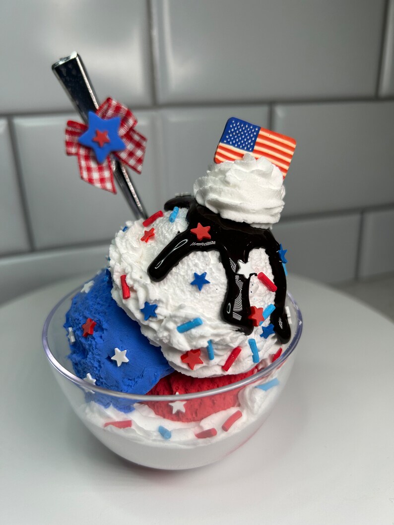 Fake Patriot Ice Cream Sundae Fake 4th of July Ice Cream - Etsy