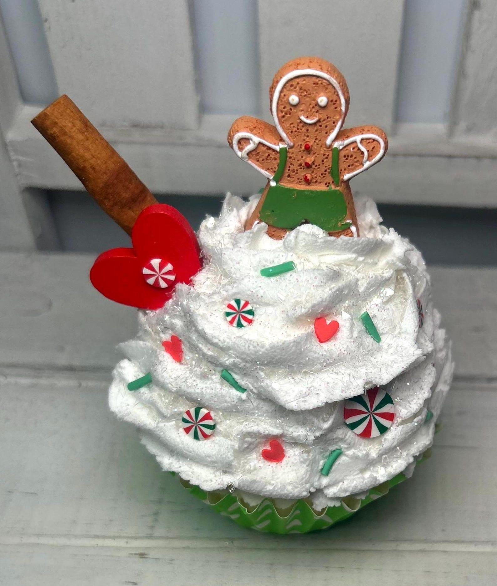 Fake Gingerbread Man Cupcake | Fake Christmas Cupcake | Fake ...