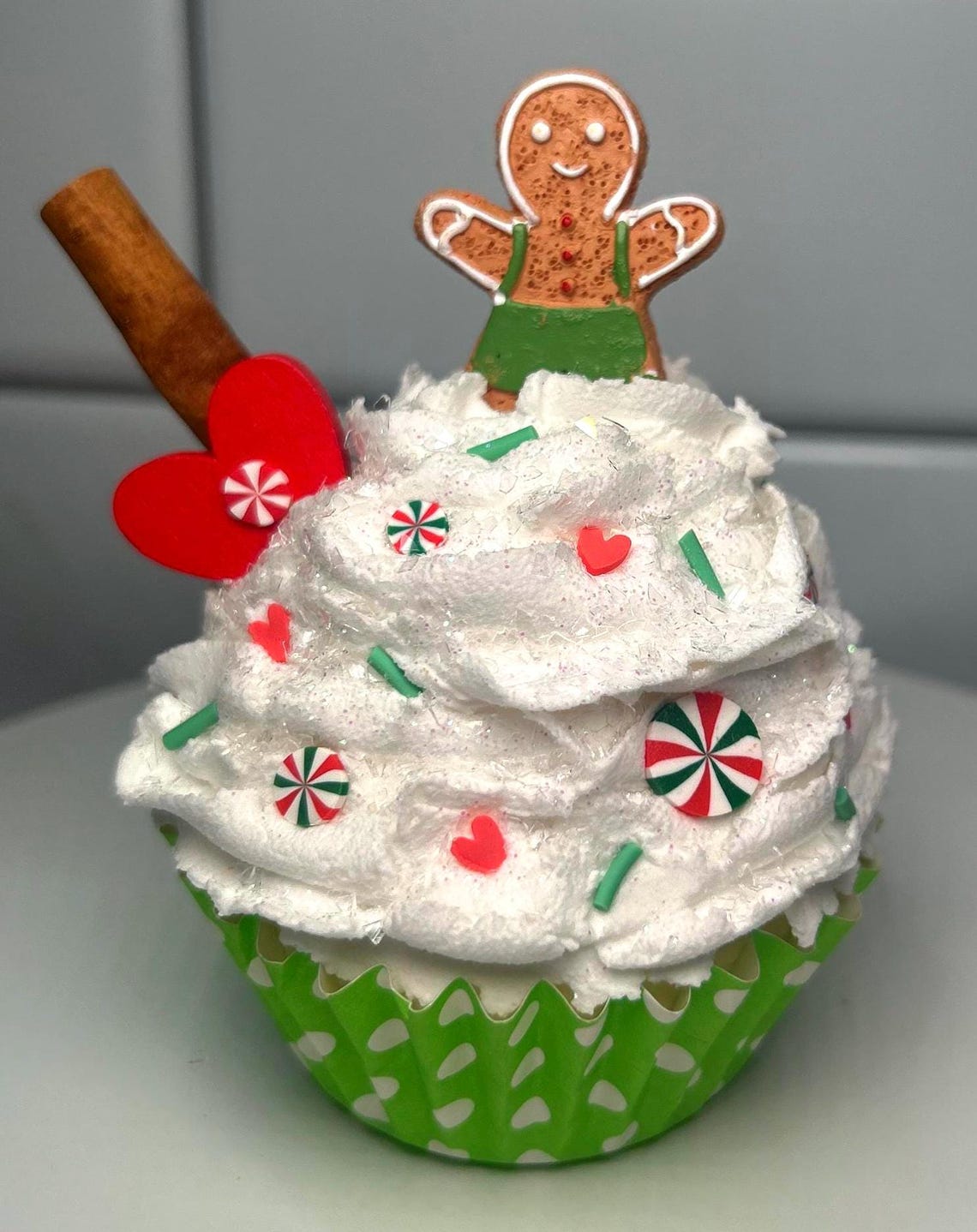 Fake Gingerbread Man Cupcake | Fake Christmas Cupcake | Fake ...