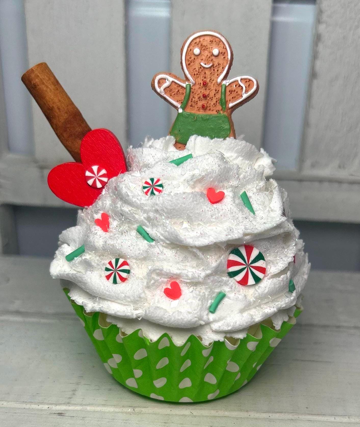 Fake Gingerbread Man Cupcake | Fake Christmas Cupcake | Fake ...