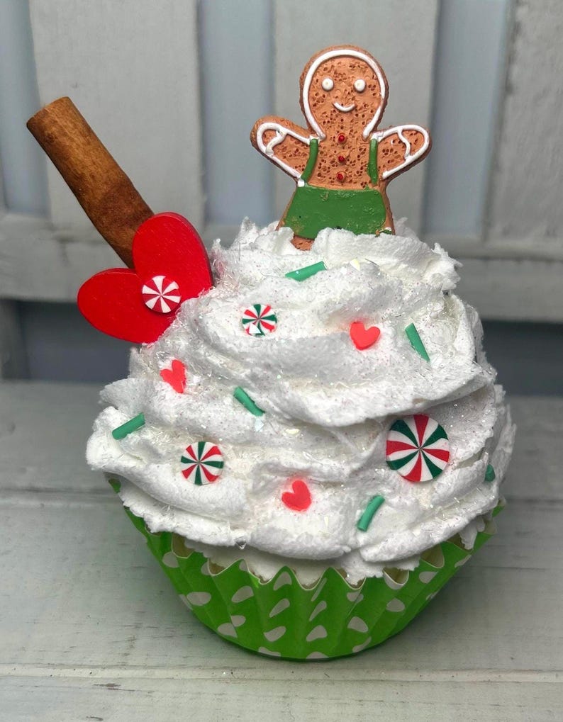 Fake Gingerbread Man Cupcake | Fake Christmas Cupcake | Fake ...