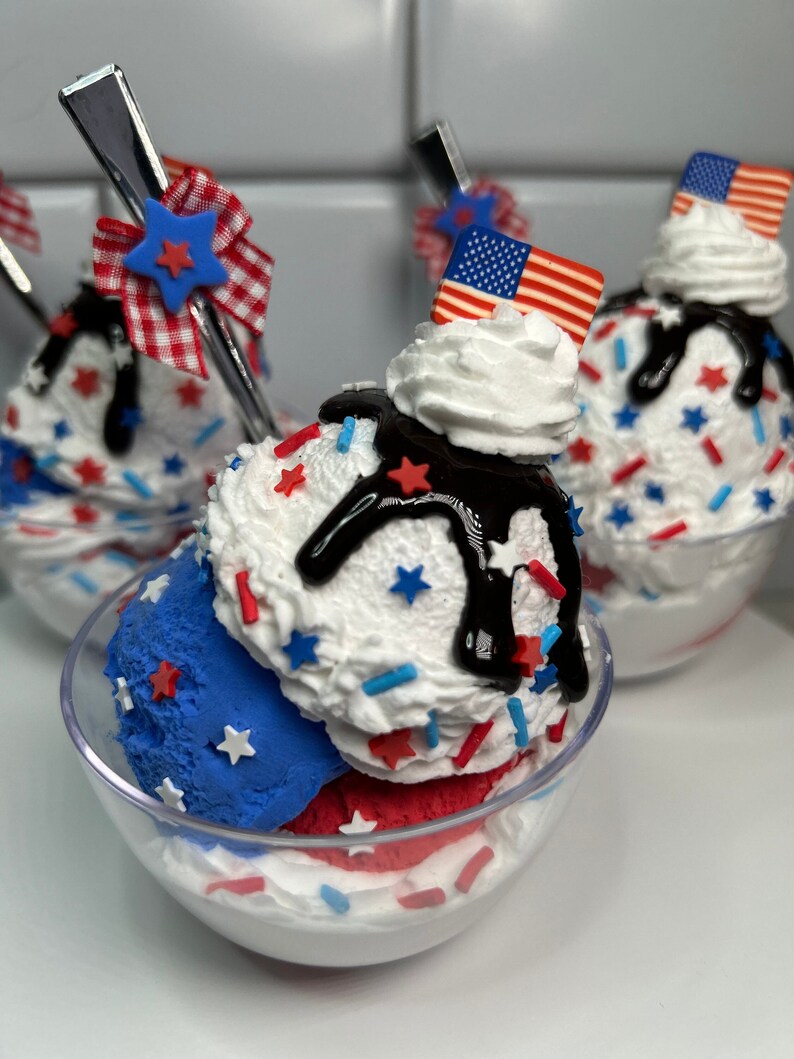 Fake Patriot Ice Cream Sundae Fake 4th of July Ice Cream - Etsy