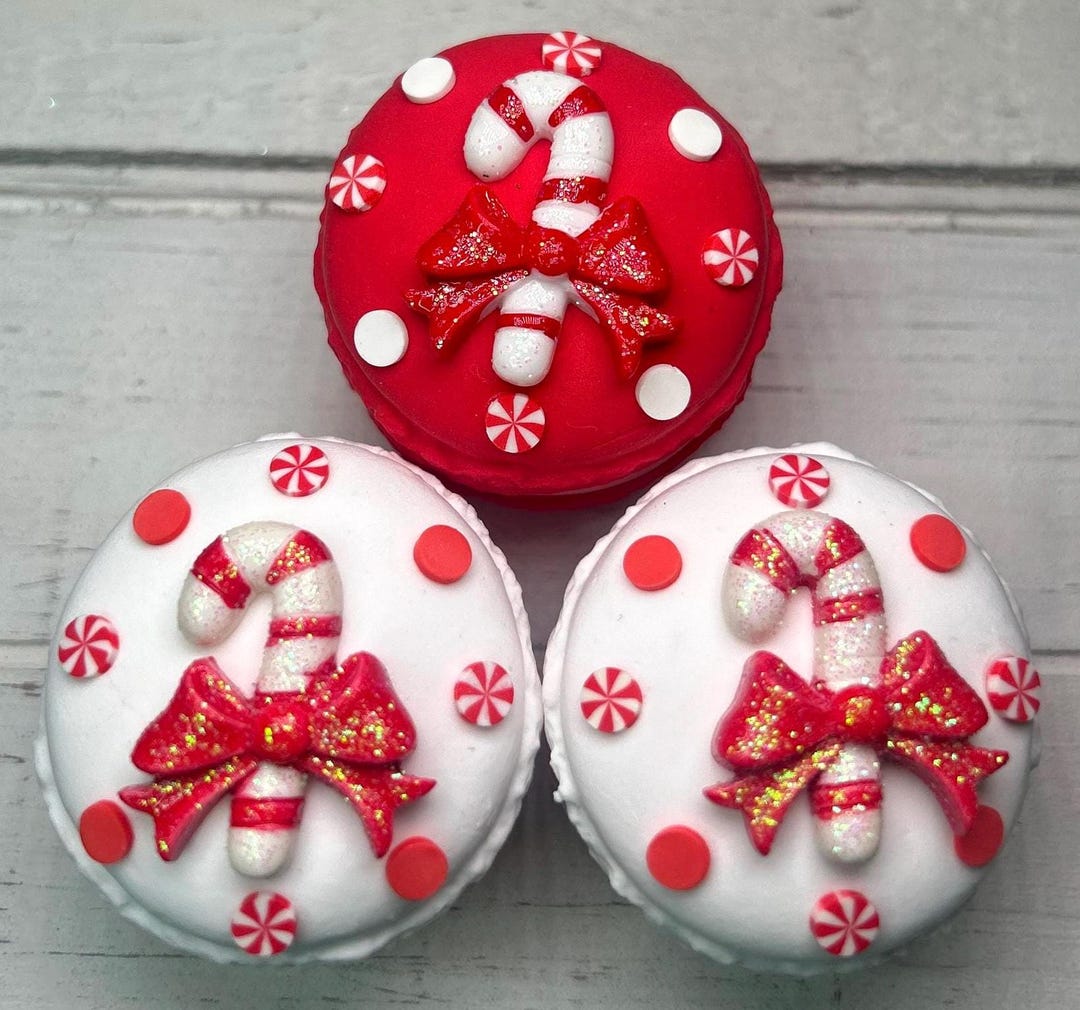 Fake Candy Cane Macaroons | Fake Christmas Macaroons | Fake Christmas ...
