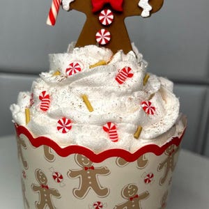 Fake Gingerbread Man Cupcake | Fake Christmas Cupcake | Fake Candy Cane ...